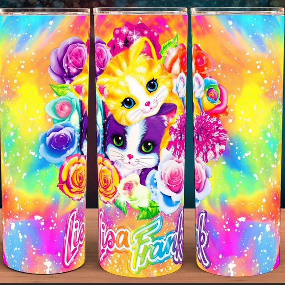 Dining | Lisa Frank Playtime Kittens Floral Rose Rainbow Gradient ...